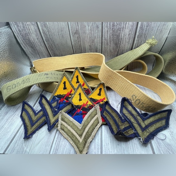 Other | Military Belts Straps Patches Ww2 Military Insignia 1st Armored ...